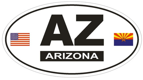 AZ Arizona Oval Bumper Sticker or Helmet Sticker D813 Euro Oval With ...