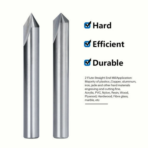 6.35mm 15 20D CNC Engraving Bit 1/4 Shank Milling Cutter 2 Flute ...