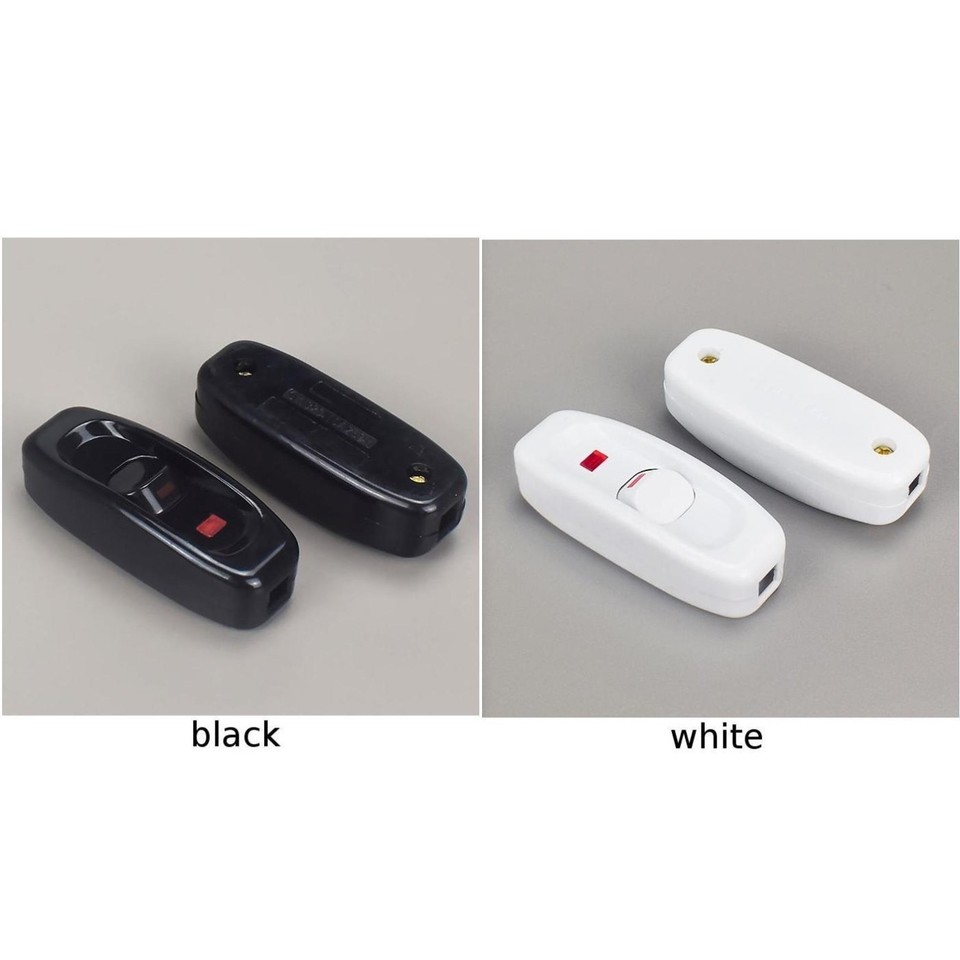ONOFF Button Black Inline Table Lamps Cord Cable Switch 240V 10A AC 110 ...
