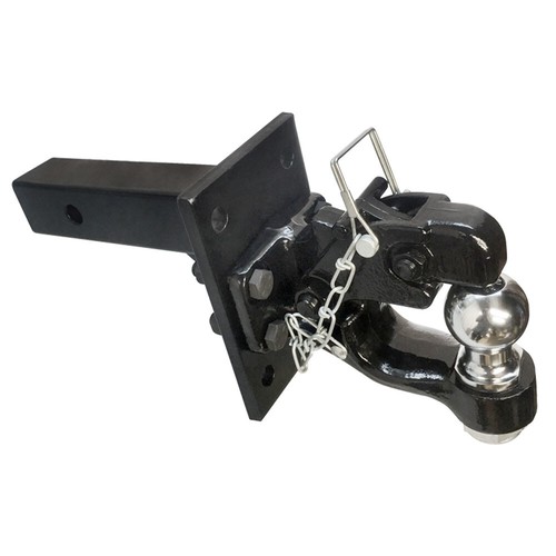 2"x2" Adjustable Pintle Hook 2" Ball, 8 Ton Combo Hitch on Solid ...