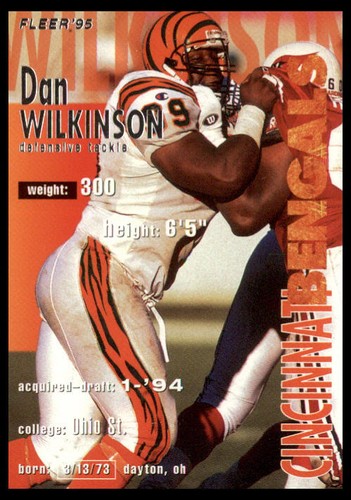 1995 Fleer #72 Dan Wilkinson Cincinnati Bengals Football Card | eBay