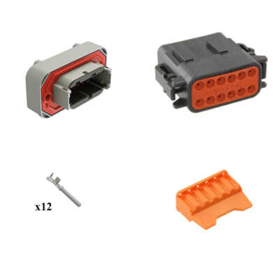 Kit Connector DTM15 series female 12 Way PCB Black | eBay UK