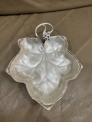 Vintage WMF Ikora Silver Plated Grape Leaf Dish With Handle 3 Legged ...