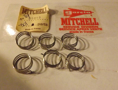 6 NOS Garcia Mitchell 301 304 306 406 401 340 Fishing Reel Bail Springs ...