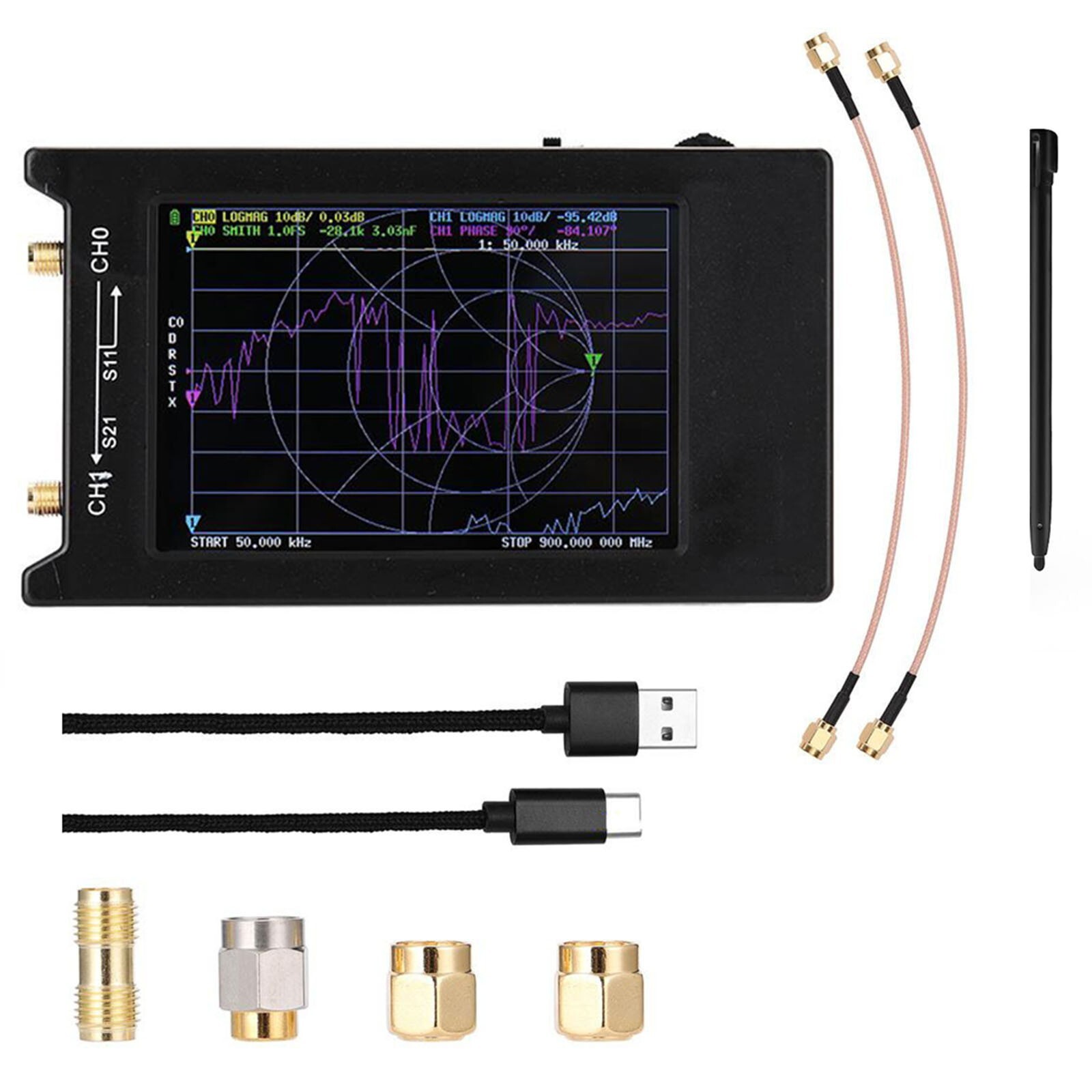 H4 Portable Vector Network Analyser with Battery and USB Power Options ...