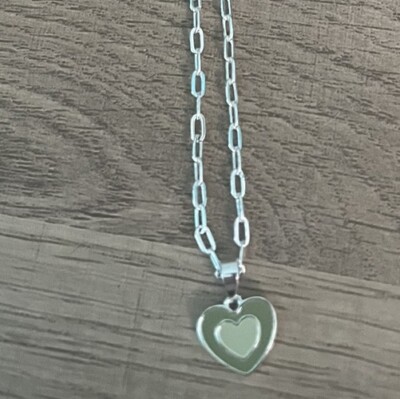 Green Heart Necklace | eBay