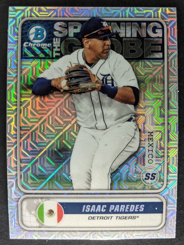 Isaac Paredes 2020 Bowman Chrome Spanning the Globe MOJO REFRACTOR STG ...