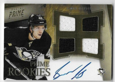 11/12 PANINI PRIME ROOKIES AUTOGRAPH JERSEY RC #151 Simon Despres #143/ ...