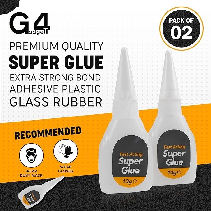 2x 10g Strong Quality Super Glue Extra Strong Bond Adhesive Plastic ...