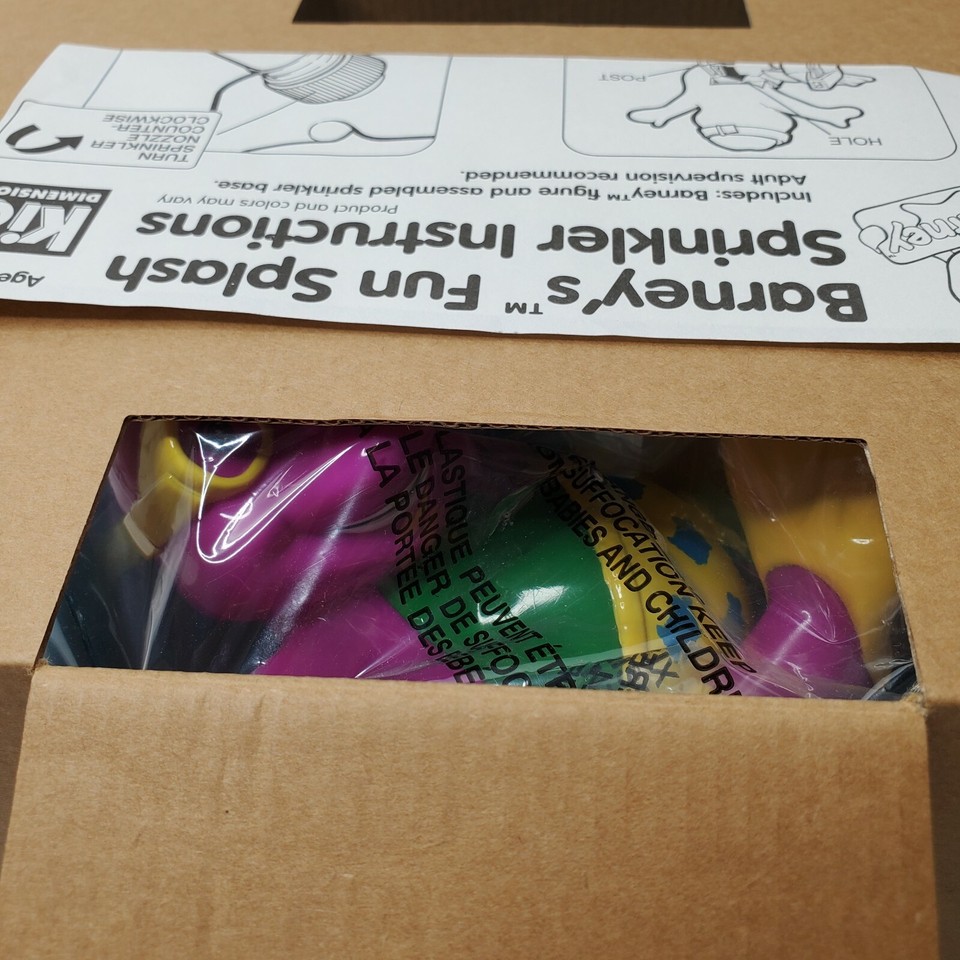 Vintage 1993 Barney Fun Splash Sprinkler - Kid Dimension - New - (See ...