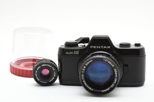 Pentax auto 110 SLR Film Camera w/ 24mm 50mm f/2.8 2 Lens Kit ...
