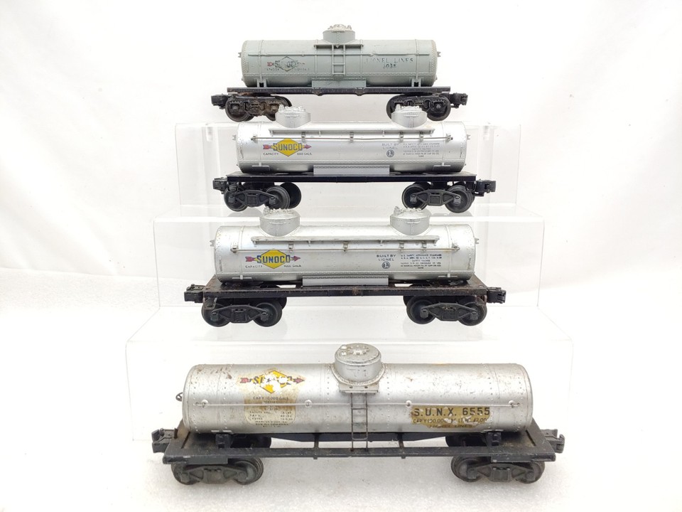 4 Lionel Train Postwar Sunoco Tank Cars 6555 2465 6465 6035 | eBay