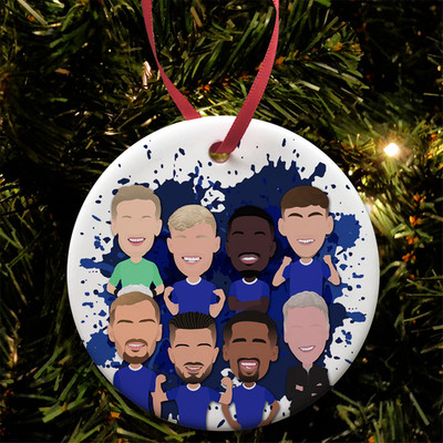 Everton 2025-26 Splash Christmas Tree Decoration Flat Ceramic Bauble ...