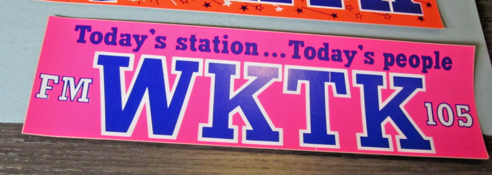 Vintage WKTK 105 FM Baltimore Radio Station 3 Different Bumper Sticker ...