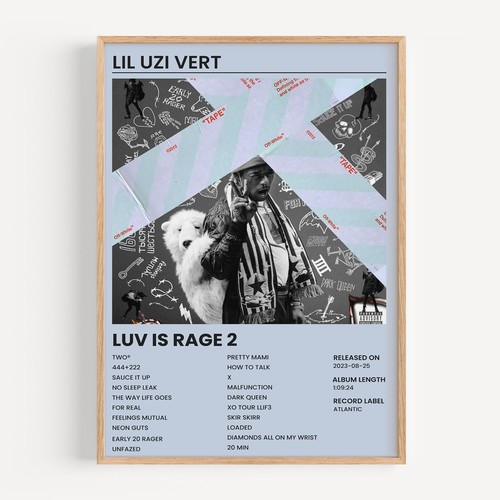 Lil Uzi Vert - Luv Is Rage 2 Album Cover Art Poster Print | eBay Australia