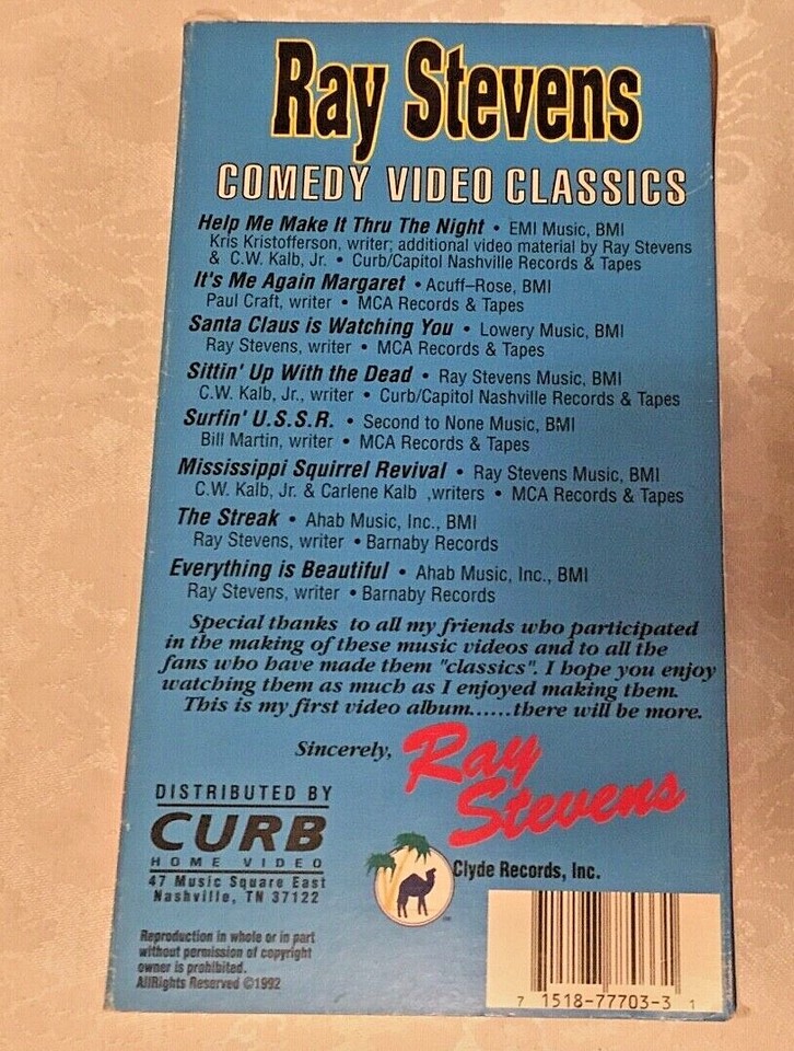 Ray Stevens Comedy Video Classics VHS 715187770331| eBay