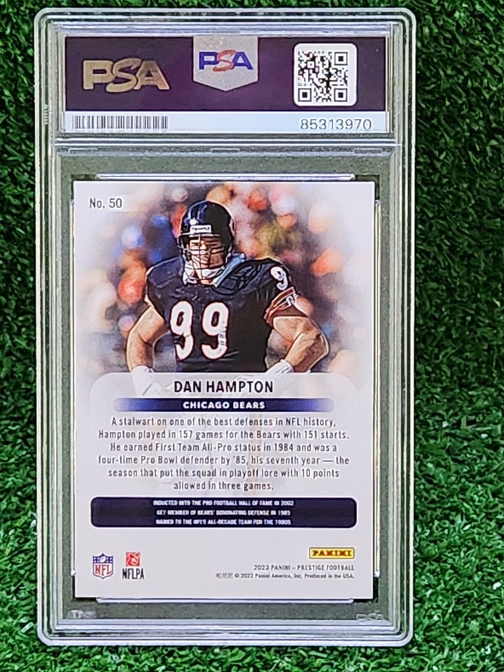 2023 Panini Prestige Dan Hampton Signed Red #/399 Bears #50 HOF 2002 ...