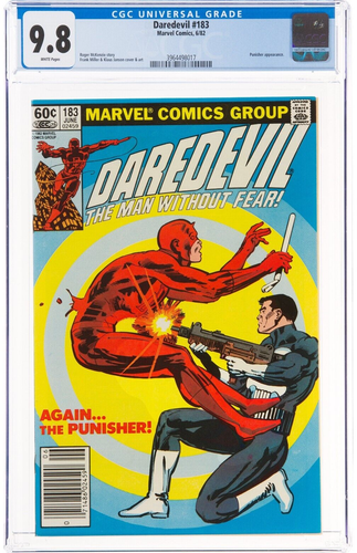 🔥 DAREDEVIL #183 CGC 9.8 NEWSSTAND WP 1982 PUNISHER CLASSIC COVER FRANK ...