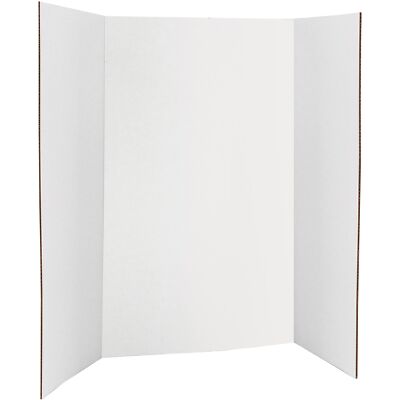 White Tri-Fold Presentation Board 28" X 40" Corrugated Tabletop Display ...