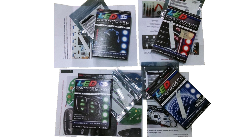 Dash Bulb to LED Conversion Kit with White LEDs 2003 04 05 06 GM Truck ...