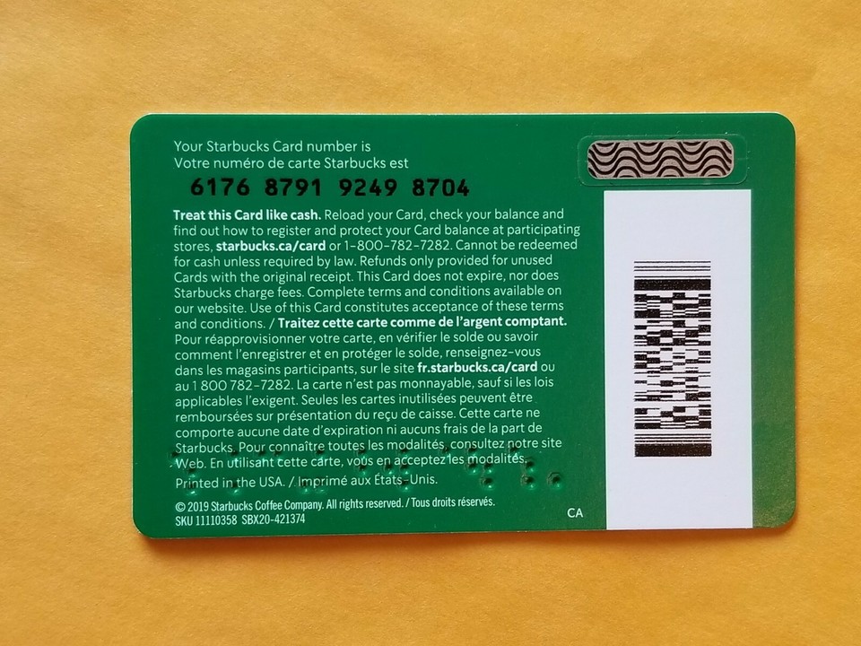 Starbucks 2019 Classic Siren Design Symbol Braille Gift Card Reloadable ...