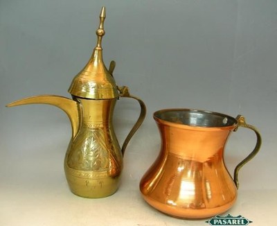 Copper Hand Washing Laver & Brass Finjan Palestine 1930 | eBay