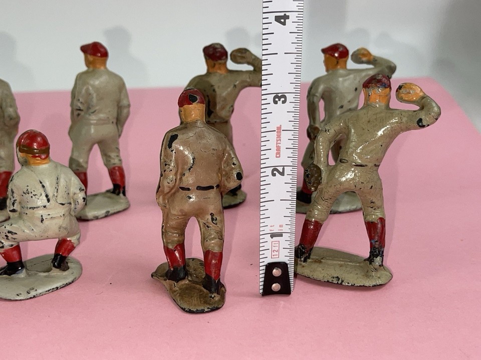RARE AUBURN RUBBER TOY BASEBALL Figures Lot Of 13 RED capPlayers 1930 ...