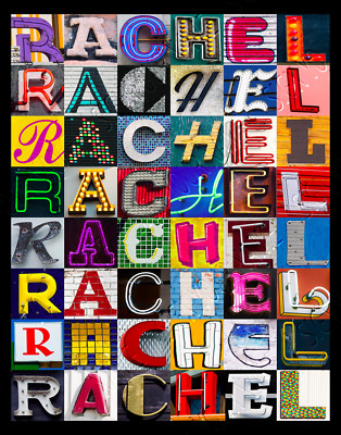 RACHEL Name Poster featuring photos of actual sign letters | eBay