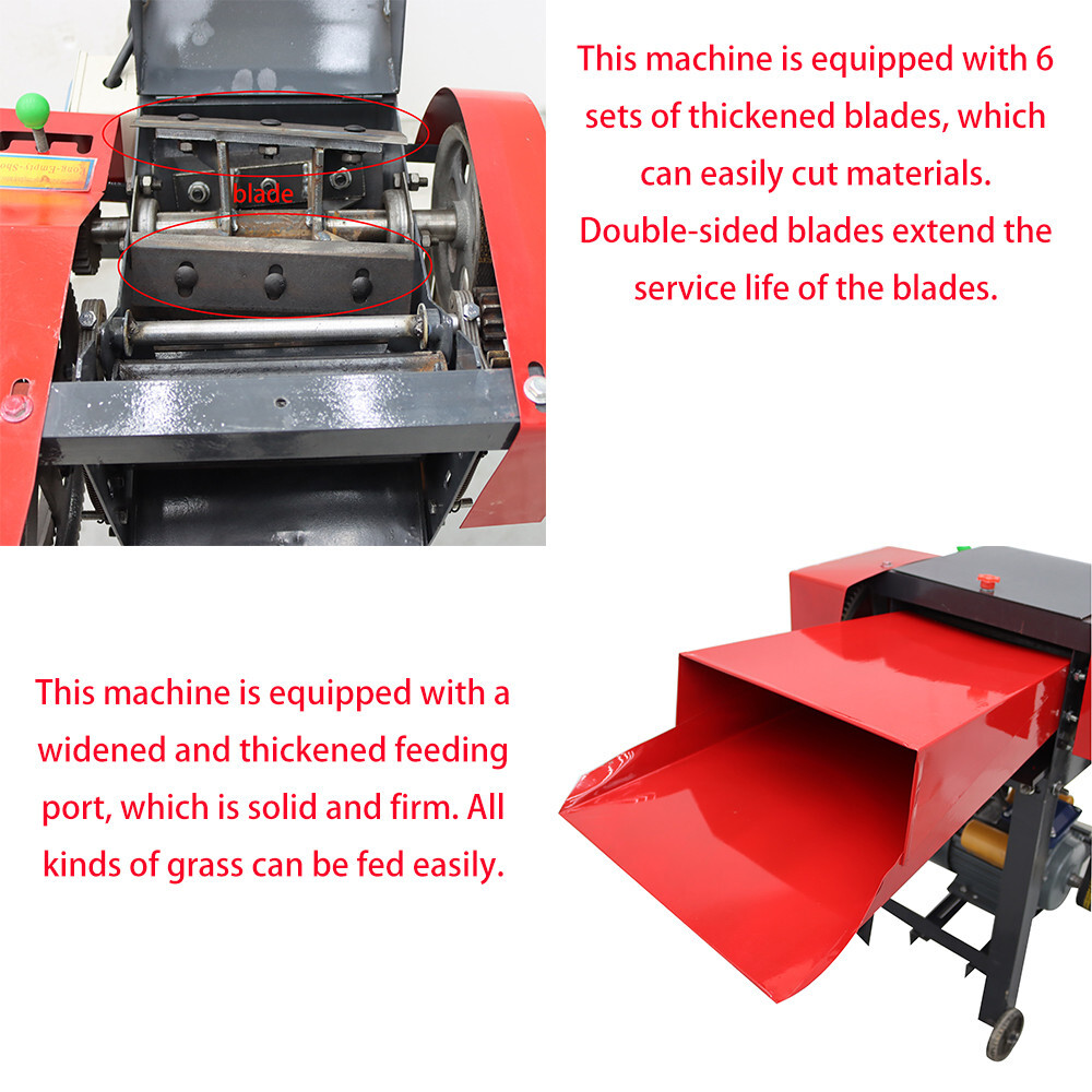 220V Chaffcutter Hay Cutting Machine Feed Processing w/Conveyor 500 ...