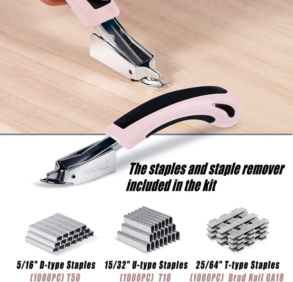 SHALL Heavy Duty 3 In 1 Hand Staple Gun Tacker With 3000 Staples Hand ...