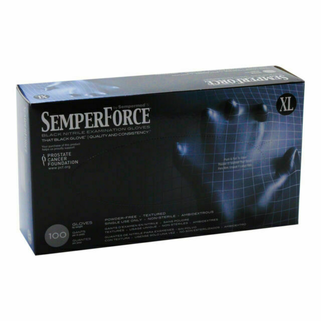 Supermed SemperForce X-Large Gloves - Black 1000/Carton for sale online ...