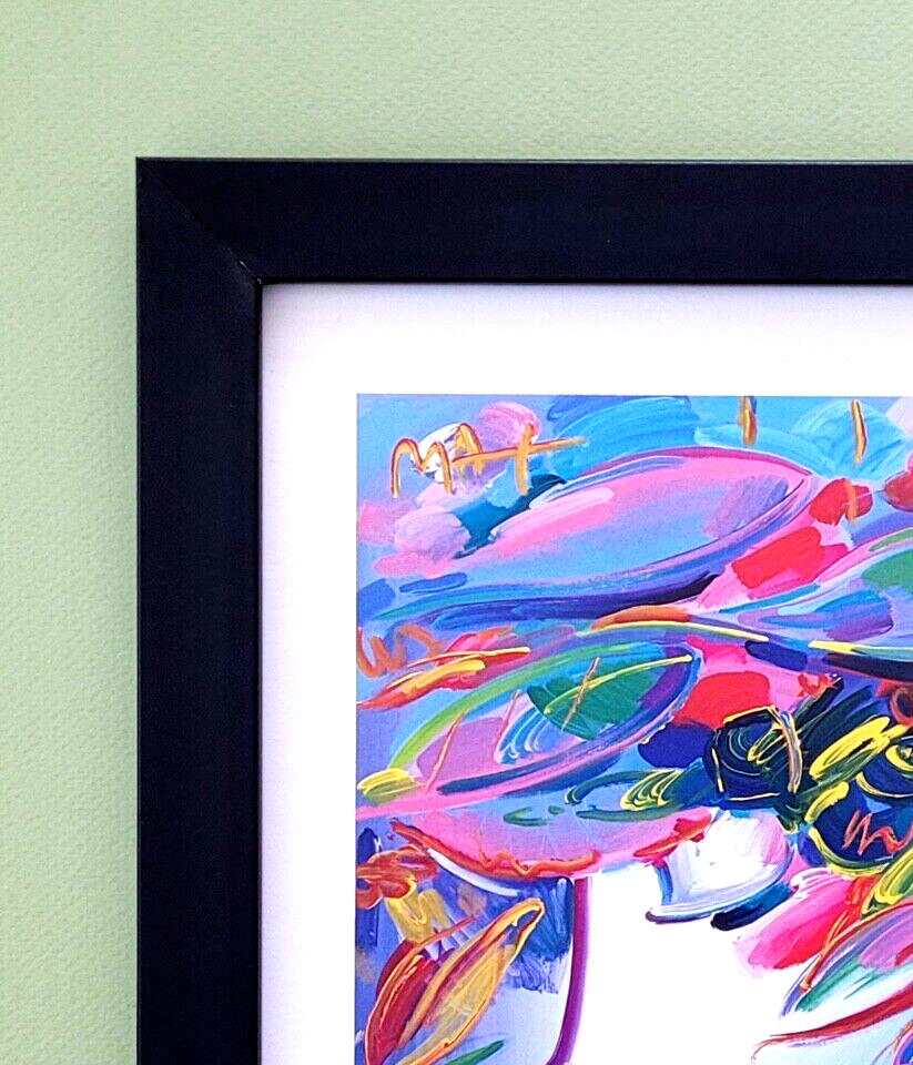 PETER MAX + BEAUTIFUL + POP ART PLATE SIGNED VINTAGE PRINT + NEW BLACK ...