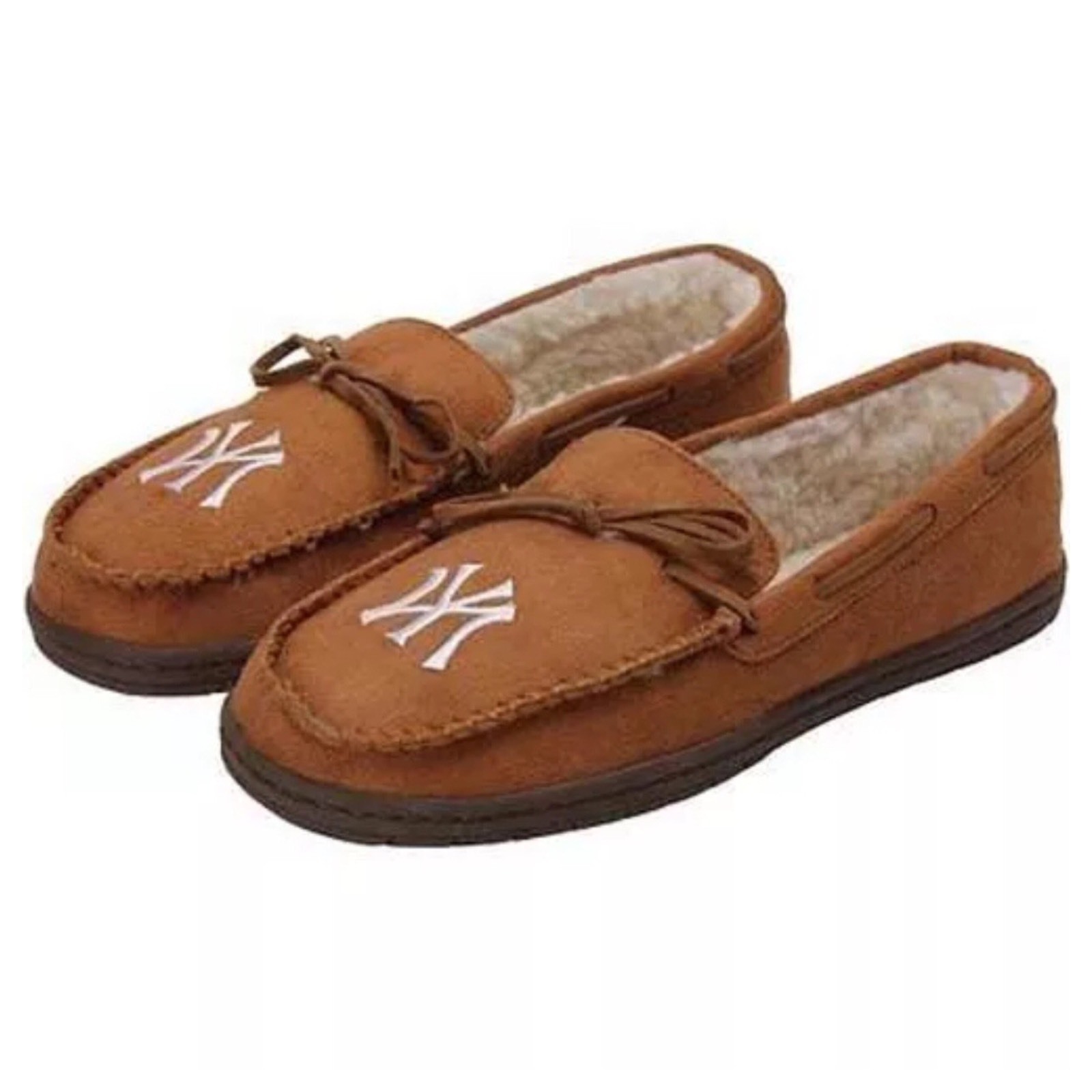 NFL,MLB ,NBA Team Tan Moccasin Hard Rubber Sole Men's Slippers | eBay