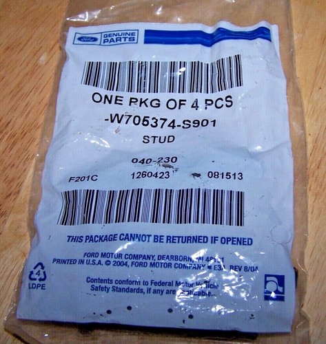 GENUINE FORD OEM Package of 4 CATALYTIC CONVERTER EXHAUST STUDS ...
