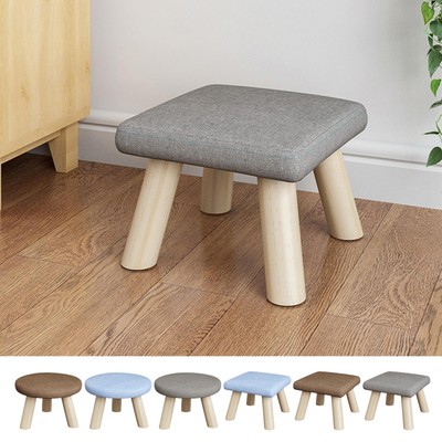 Small Cloth Foot Stool Wooden Footstool Ottomans With Non-Slip Pad Sofa ...