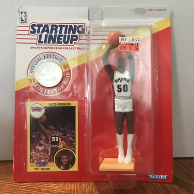 1991 Kenner Starting Lineup SLU NBA David Robinson Spurs Free Shipping ...
