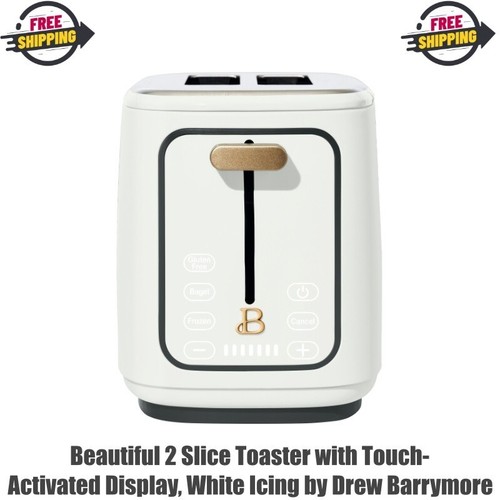 Beautiful 2 Slice Toaster with Touch-Activated Display, White Icing | eBay
