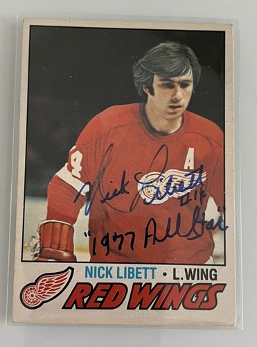 1977-78 O-Pee-Chee Nick Libett #103 Auto Autograph Signed Detroit Red ...
