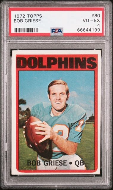 1972 Topps #80 Bob Griese PSA 4 VG-EX | eBay