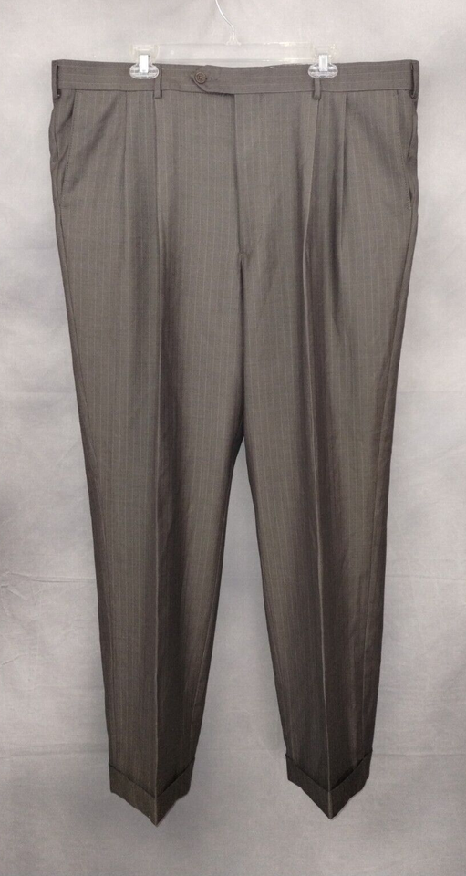 46R BESPOKE Coppley Scabal SUIT Men's Taupe 4-SEASON Wool 2pc Suit ...