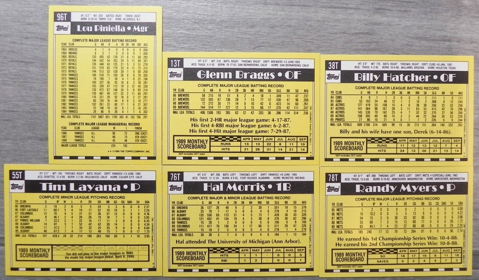 Cincinnati REDS 1990 Topps Traded 6-Card Set _ Exact Set (A) _ Smoke ...