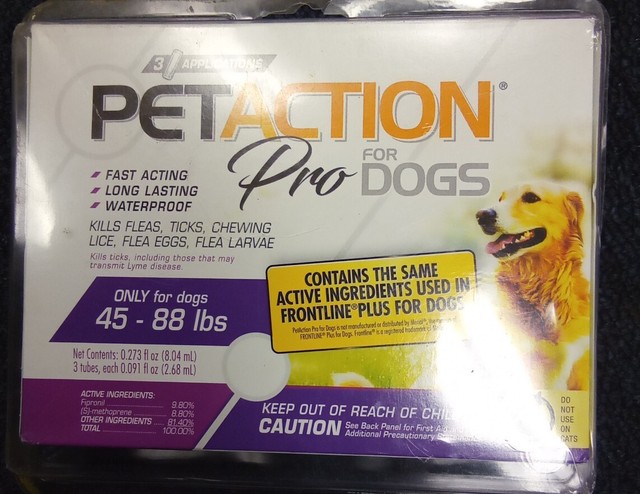 Pet Action Plus Flea & Tick Drops for Large Dogs (45 - 88 Lbs) - 3 ...