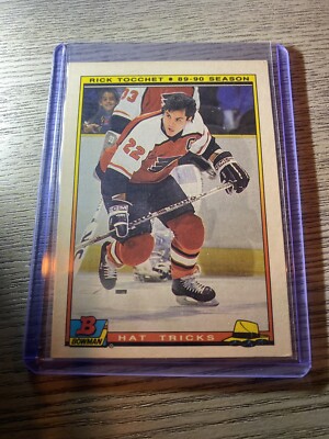 Rick Tocchet- Philadelphia Flyers - 1990-91 Bowman - “Hat Tricks” #14 ...