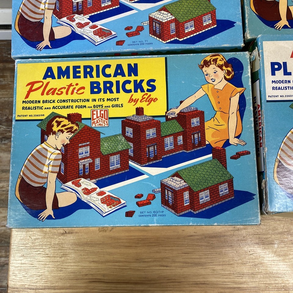 American Plastic Bricks By Elgo Set no. 71 X2 60/1-P X3 With Original ...