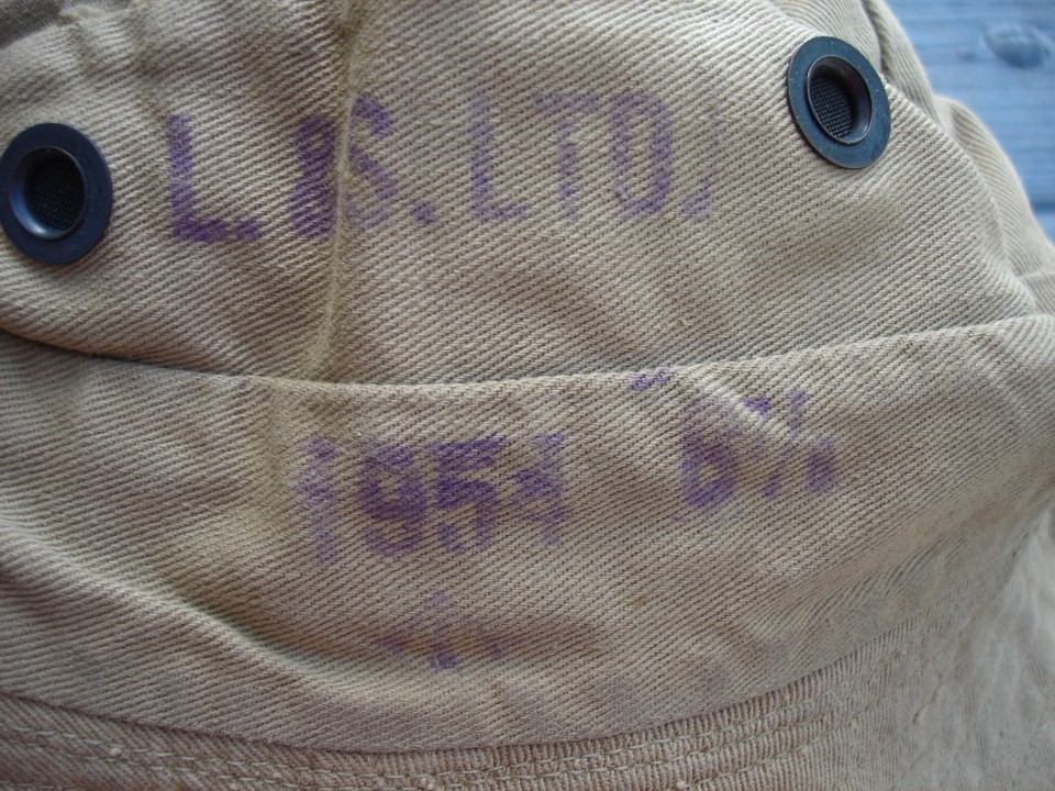 British Army Issue Jungle Bush Hat dated 1954. Size 6 7/8" MALAYA? VGC ...