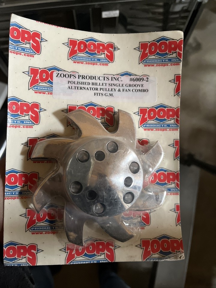 Zoops 6009-2 Billet Aluminum Pulley With Fan Alternator Single Groove V ...