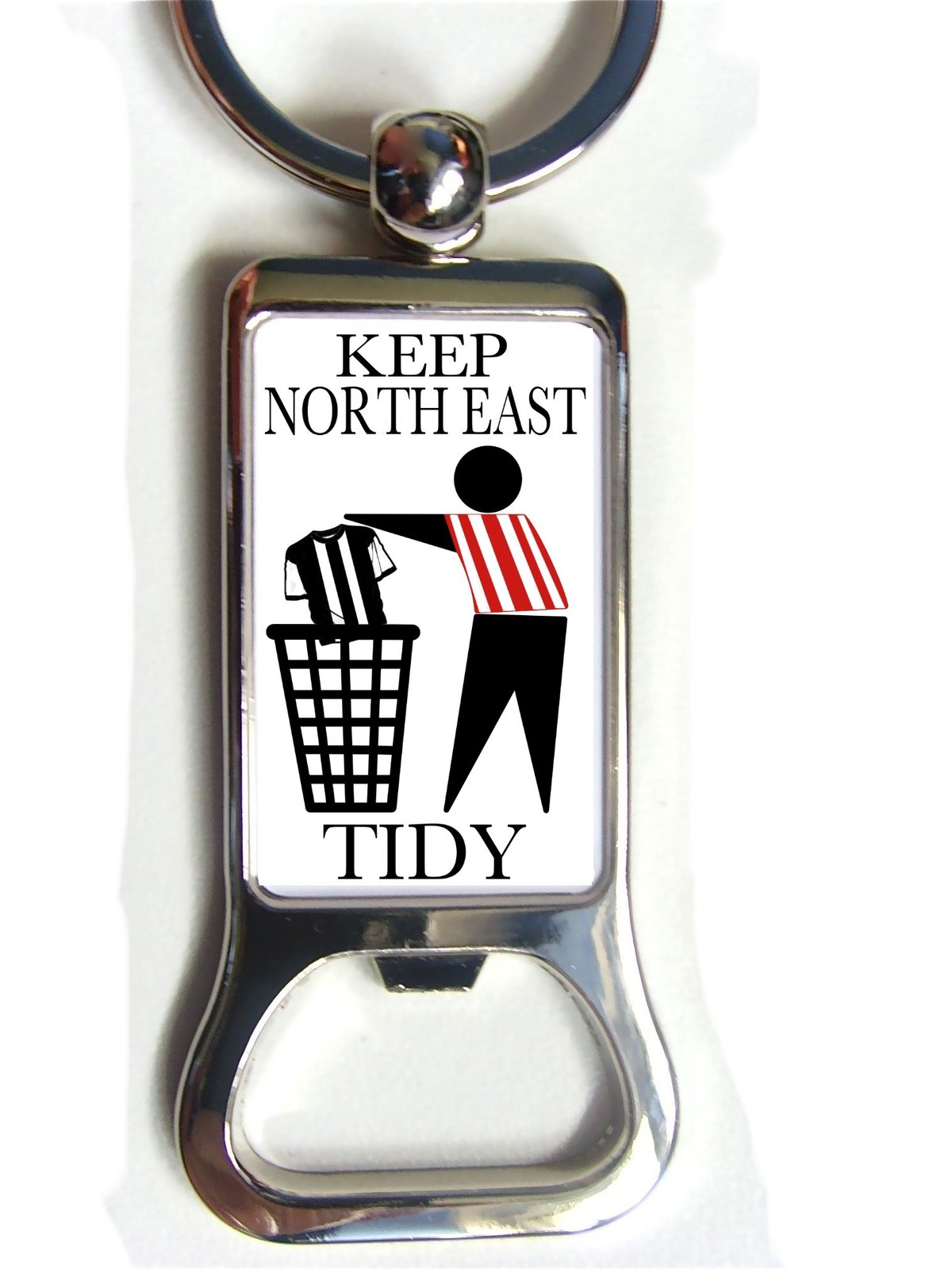 SUNDERLAND SUPPORTERS KEEP AREA TIDY BADGE KEYRING KEY FOB BOTTLE ...
