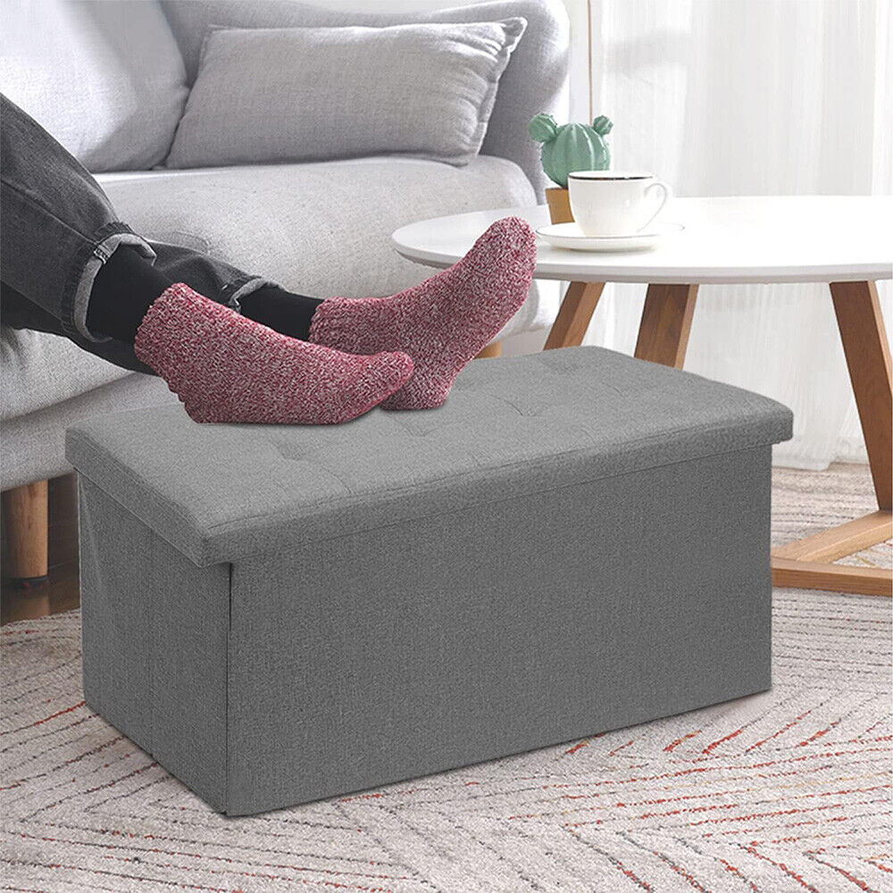 Ottoman Storage Seat Stool Trunk Toy Chest Bedding or Blanket Box ...