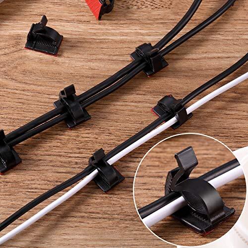 120 Pieces Outdoor Cable Clips Adhesive Cable Management Clips Sticky ...