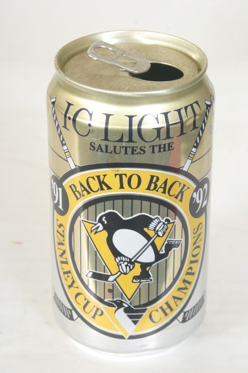 IRON CITY IC LIGHT Beer Can - PENGUINS BACK TO BACK STANLEY CUP | eBay